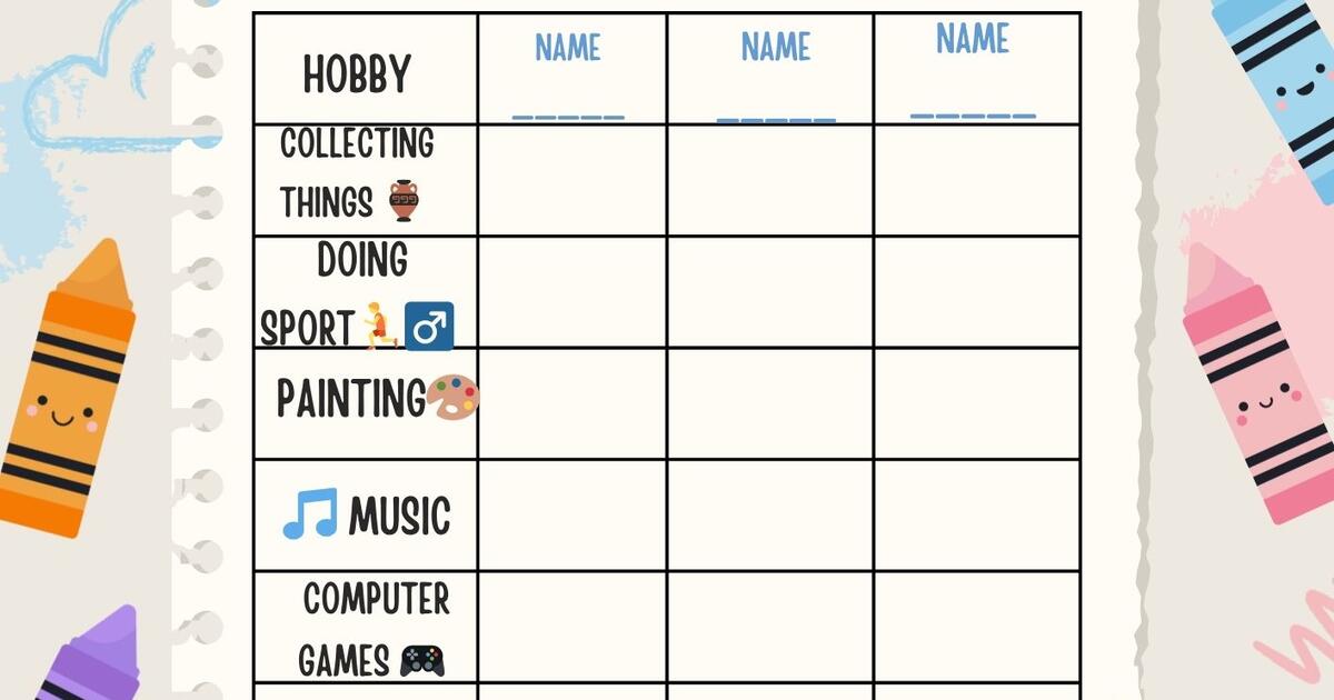 «Hobby Survey (Опитування про хобі)» Англійська 4 клас | Інші методичні ...