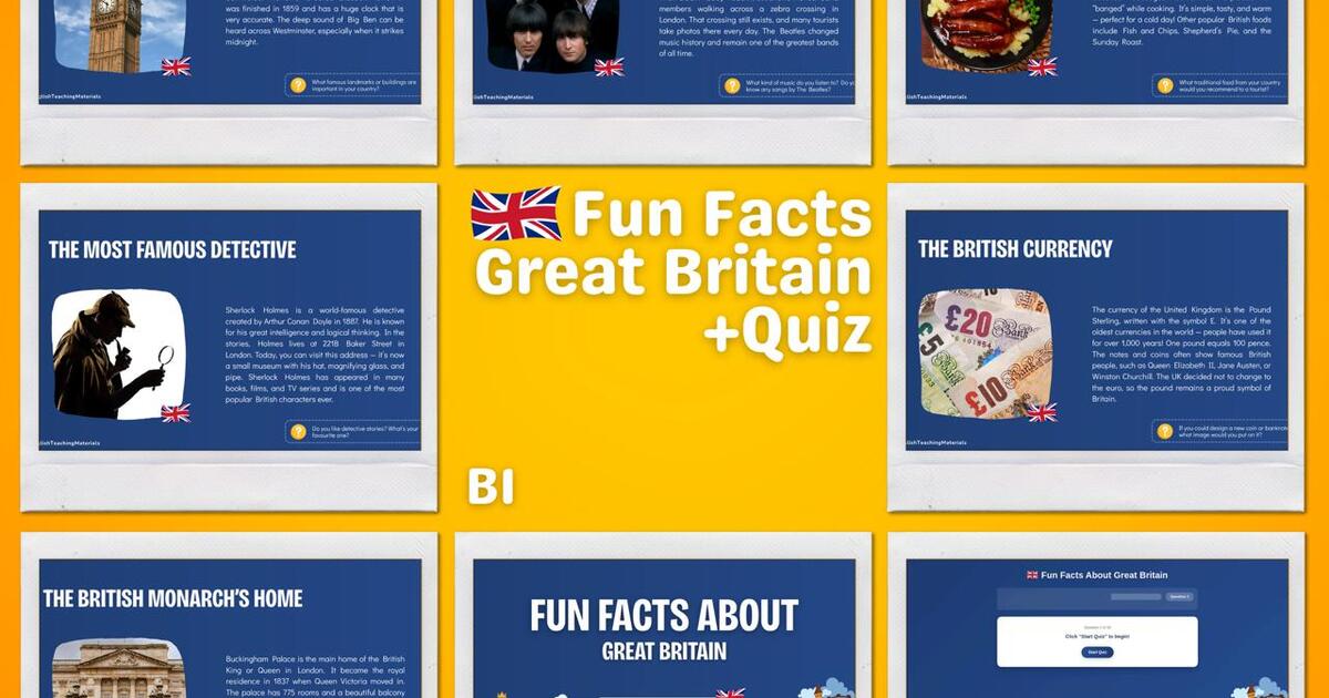 Fun Facts about Great Britain + Quiz B1 | Презентація. Англійська мова