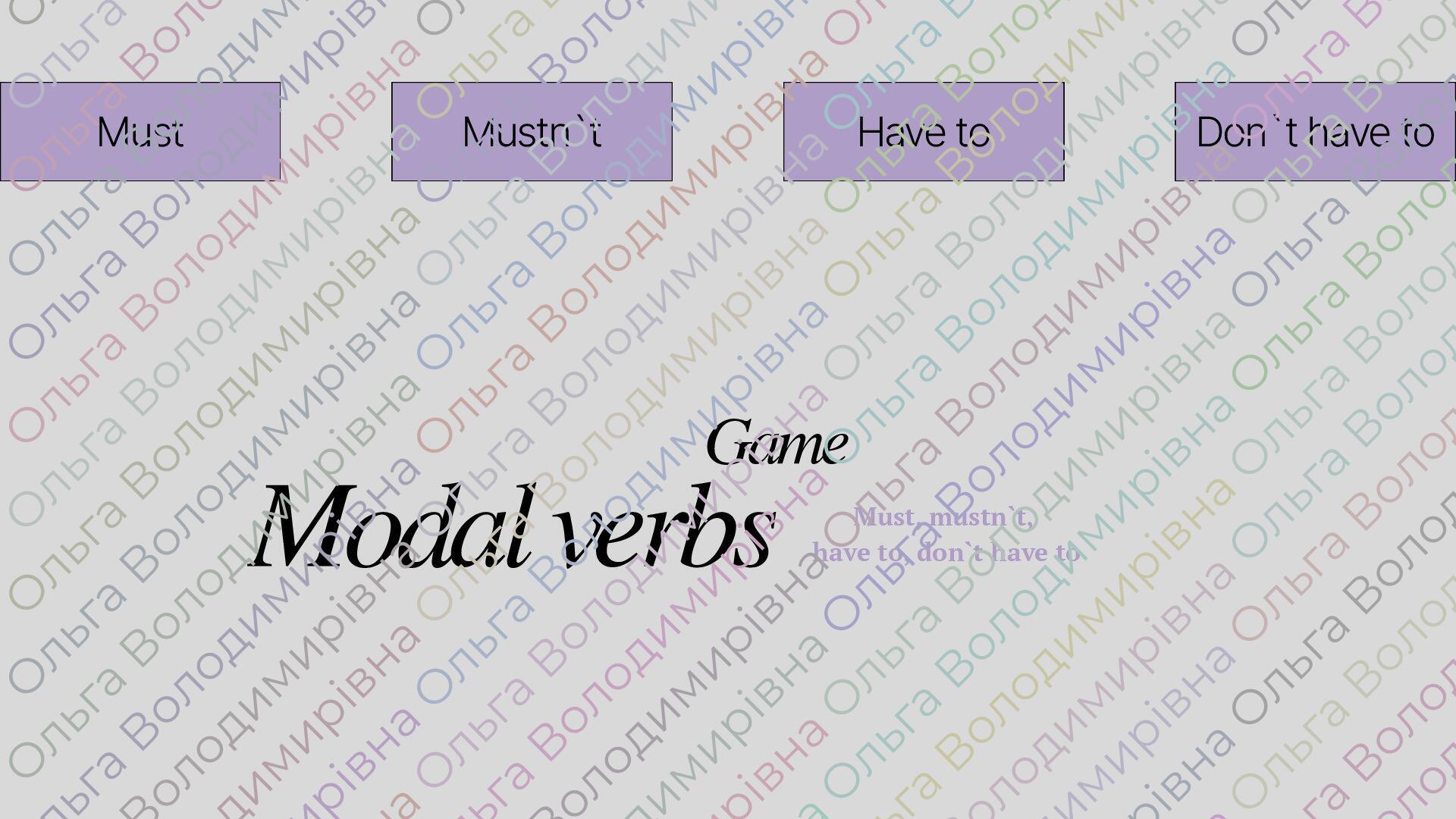 🎯 Modal Verbs Game: Must, Mustn’t, Have to, Don’t have to ...