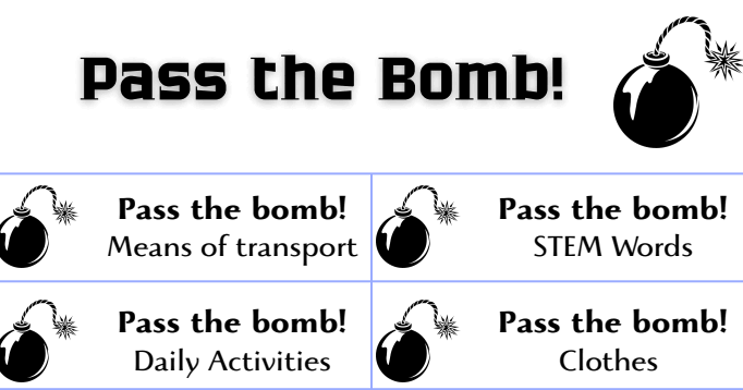 Game "Pass the bomb" | Інтерактивні матеріали. Англійська мова