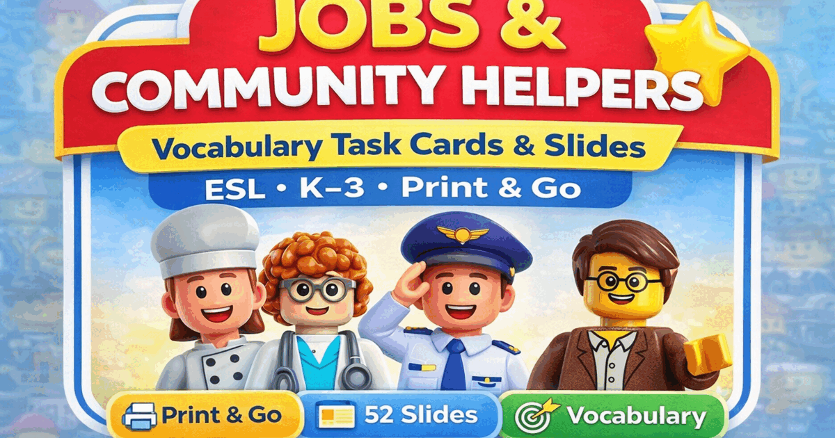 Jobs Vocabulary. Картки у стилі Lego | Презентація. Англійська мова