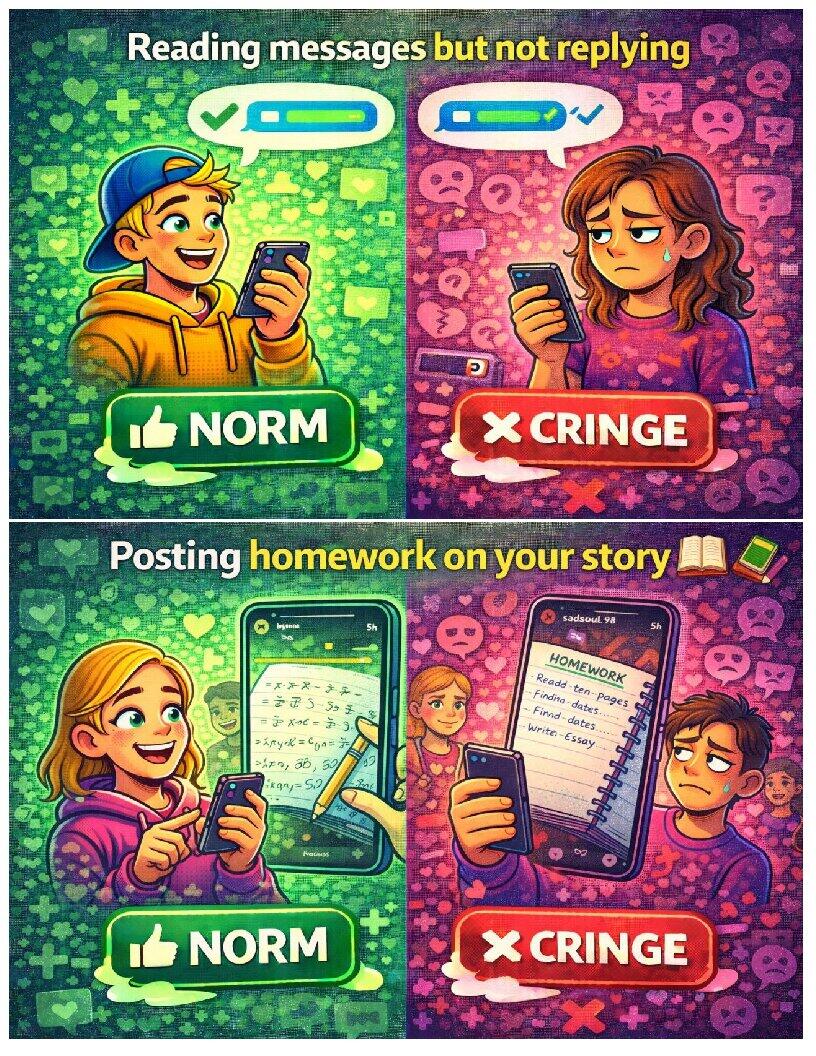 Картки NORM / CRINGE | Ілюстрації. Англійська мова