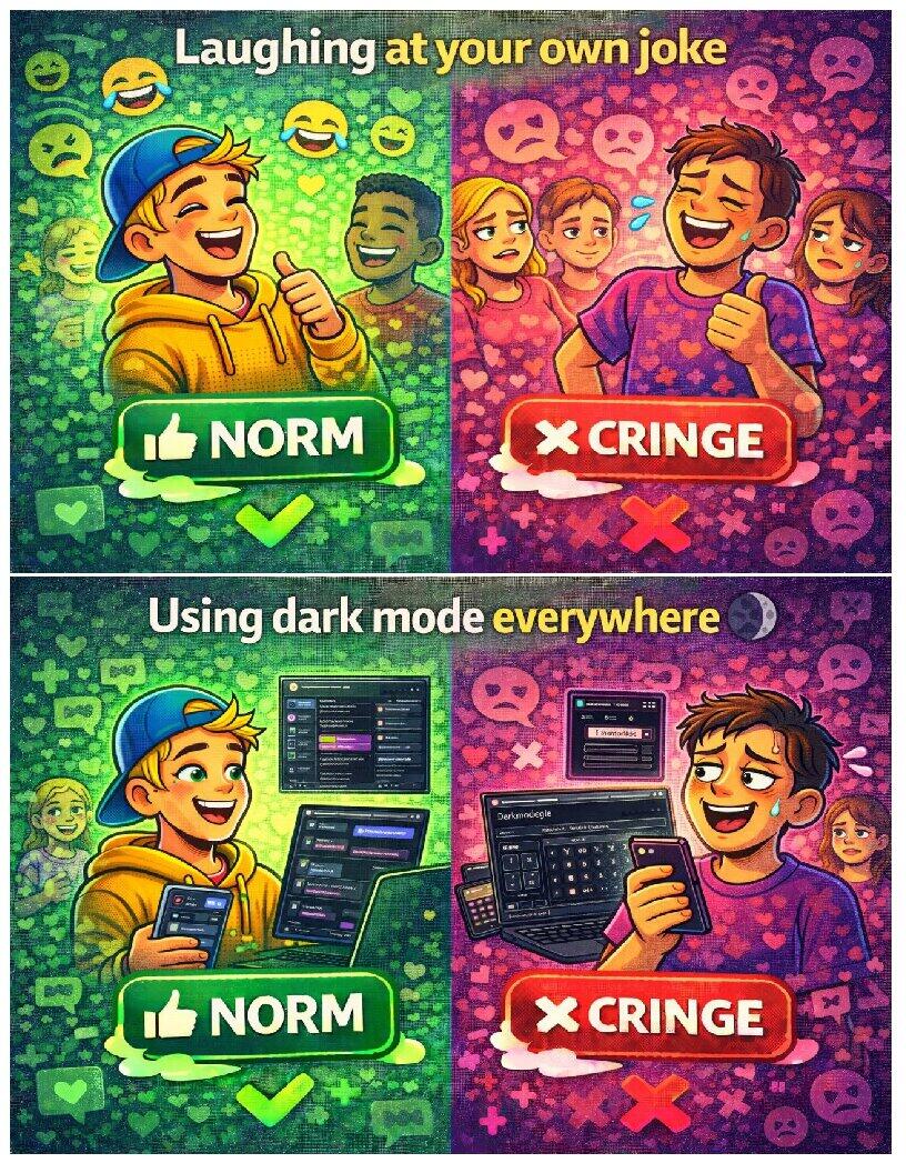 Картки NORM / CRINGE | Ілюстрації. Англійська мова