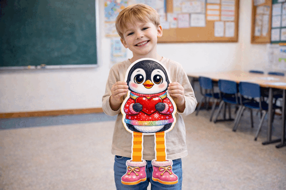 🐧 Пінгвін-валентинка до Дня свято Валентина 💞 | . Різне