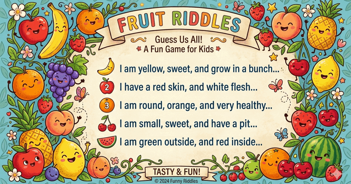 Riddles about fruit | Дидактичний матеріал. Різне