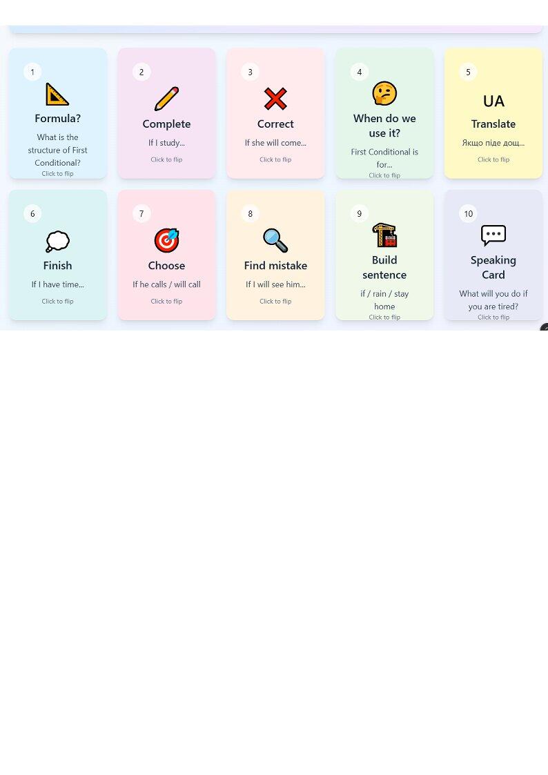 Flashcards for Practising First Conditional Prepare 7 Unitr 18 ...