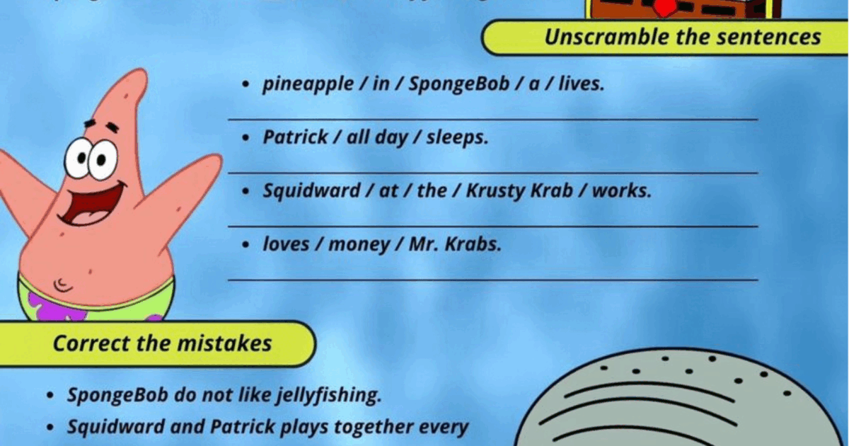 Present Simple with SpongeBob | . Різне