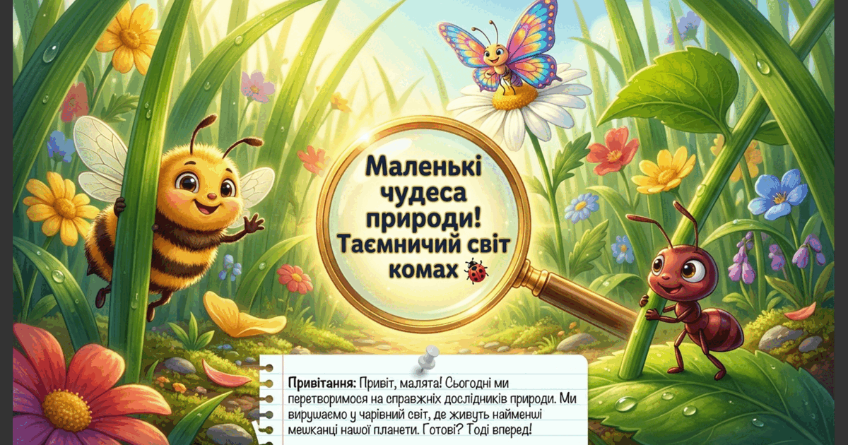 Презентація+конспект заняття з розвитку мовлення "Маленькі чудеса ...